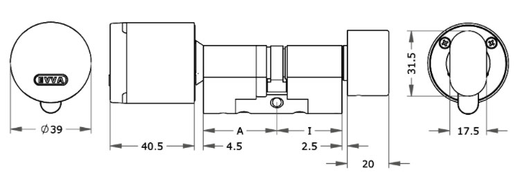 Evva AirKey Battery Operated Proximity Key and Turn Euro Cylinder