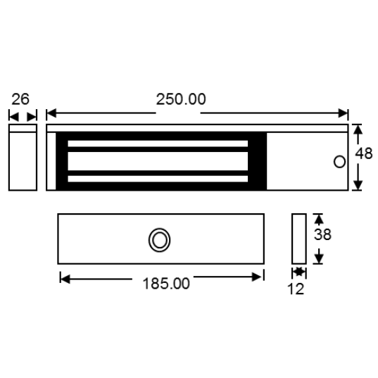 STP-EM01 Slim Unmonitored Maglock 12/24Vdc