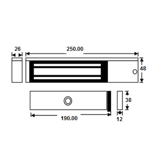 STP-EM02DS Slim Monitored Maglock With Door Status Monitoring