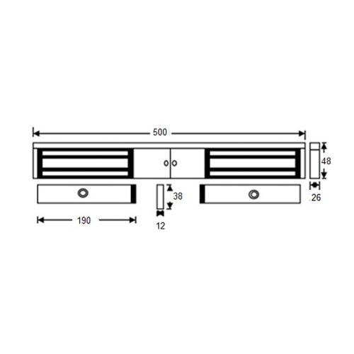 STP-EM05DS Slim Monitored Double Maglock With Door Status Monitoring