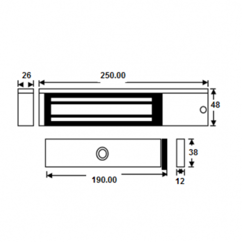 STP-EM01DS Slim Unmonitored Maglock With Door Status Monitoring
