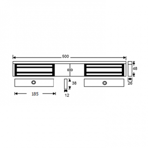 STP-EM05 Slim Monitored Double Maglock 12/24Vdc