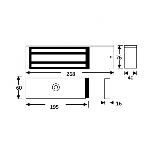 STP-EM20DS Standard Monitored Maglock With Door Status Monitor